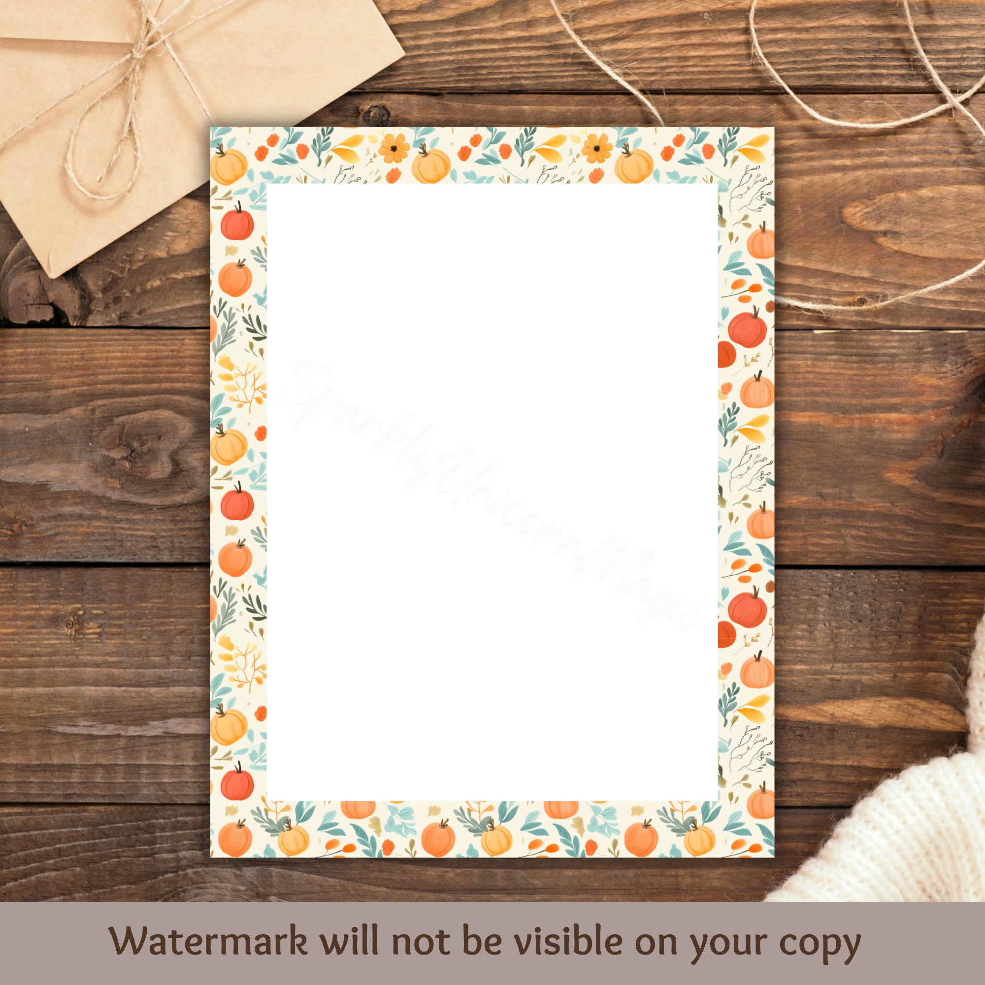 Autumn Stationary Printable Stationery Fall Letter Writing Stationery ...