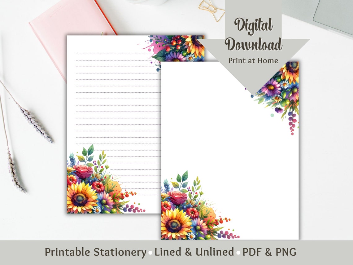 Printable Stationery Paper Letter Writing Paper Stationary Paper Lined ...