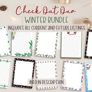 Christmas Stationery Printable Stationery Holiday Letter Writing ...
