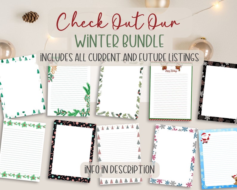 Christmas Stationery Printable Stationery Holiday Letter Writing ...