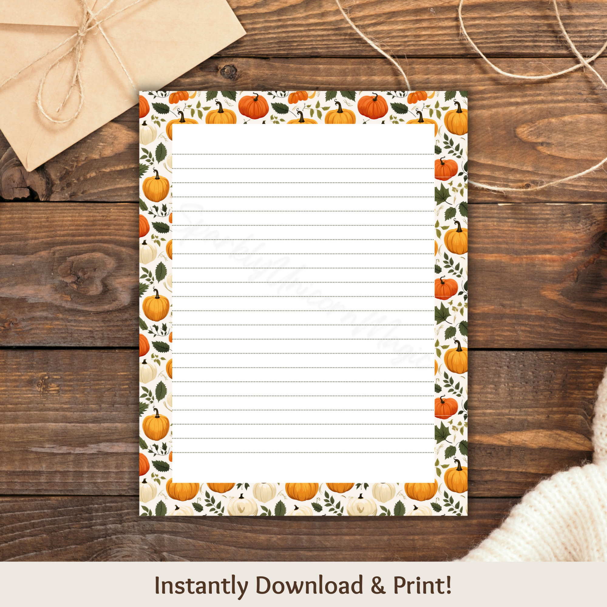 Autumn Stationary Printable Stationery Fall Letter Writing Stationery ...
