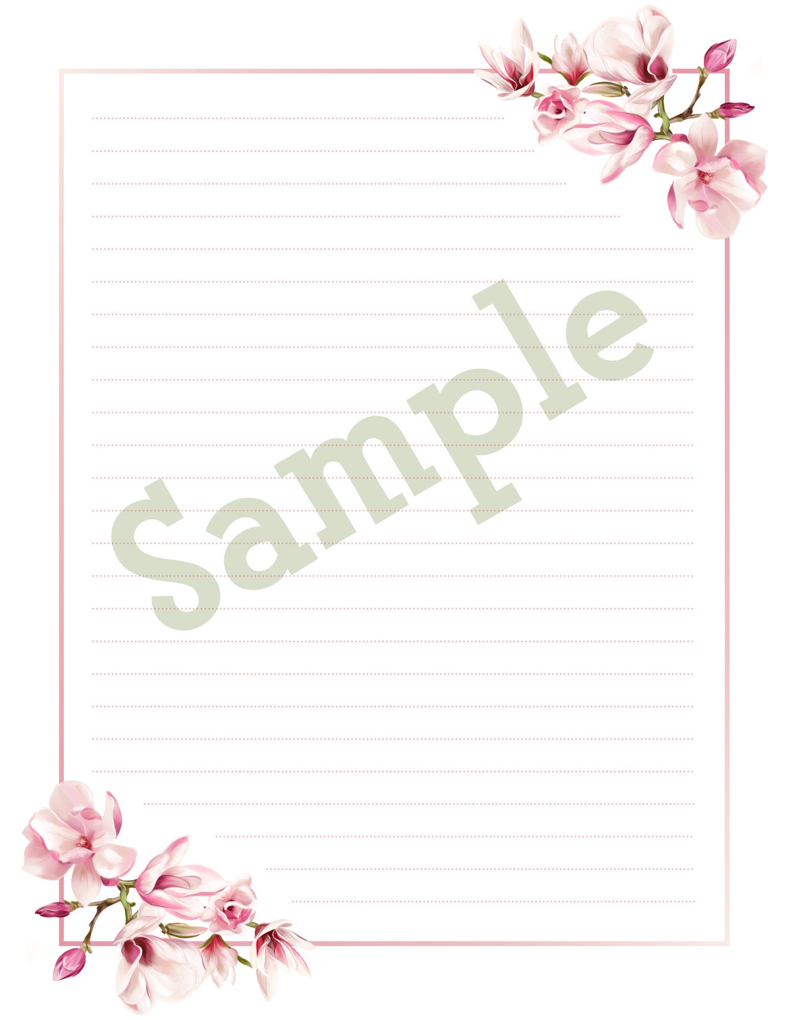 Magnolia Stationery, Printable Spring Writing Paper, Notepad, Journal ...