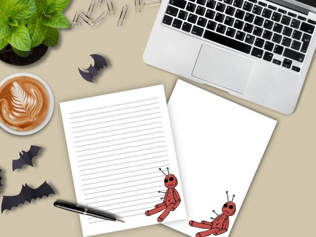Halloween Voodoo Doll Stationery, Seasonal Themed Printable Letter ...