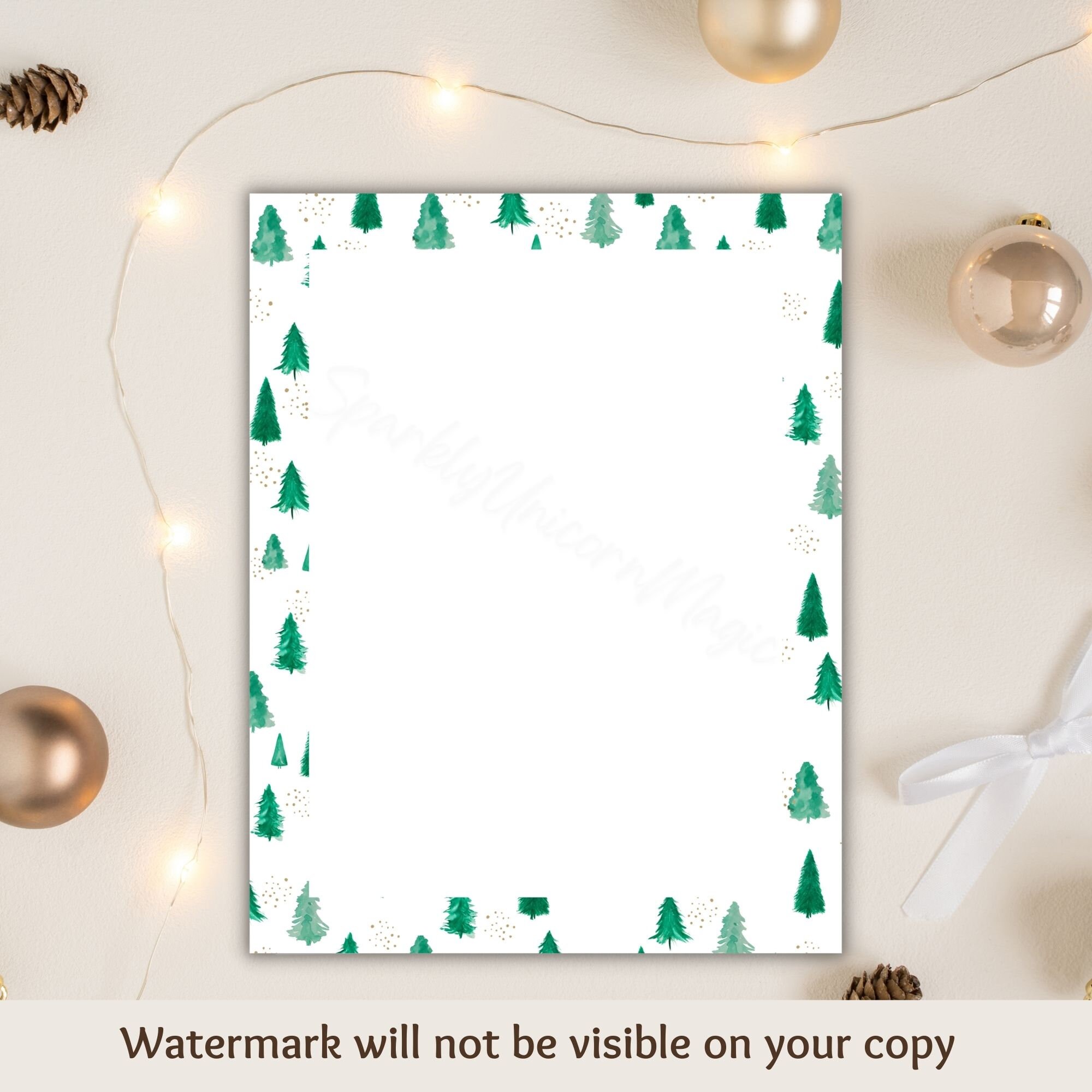 Christmas Stationery Printable Stationery Holiday Letter Writing ...