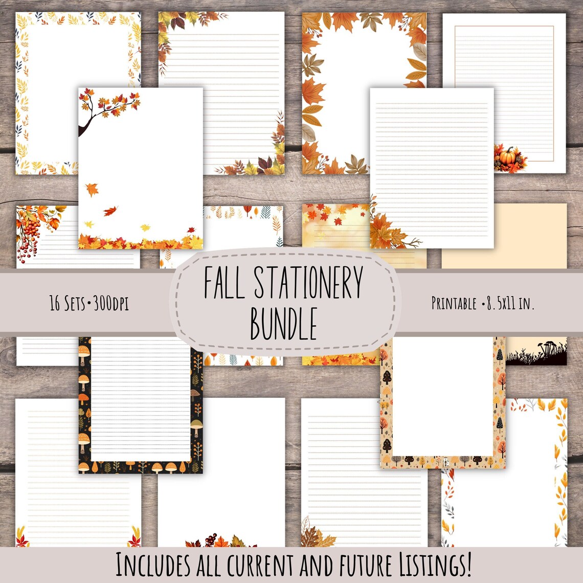 Fall Stationery Bundle Printable Stationery Fall Letter Writing ...