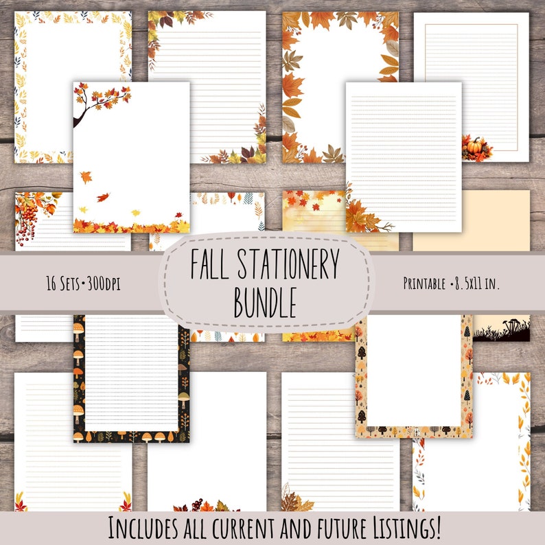 Fall Stationery Bundle Printable Stationery Fall Letter Writing ...