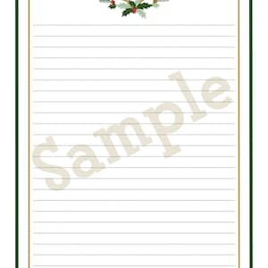 Christmas Stationery, Holiday Template, Printable Letter Writing Paper ...