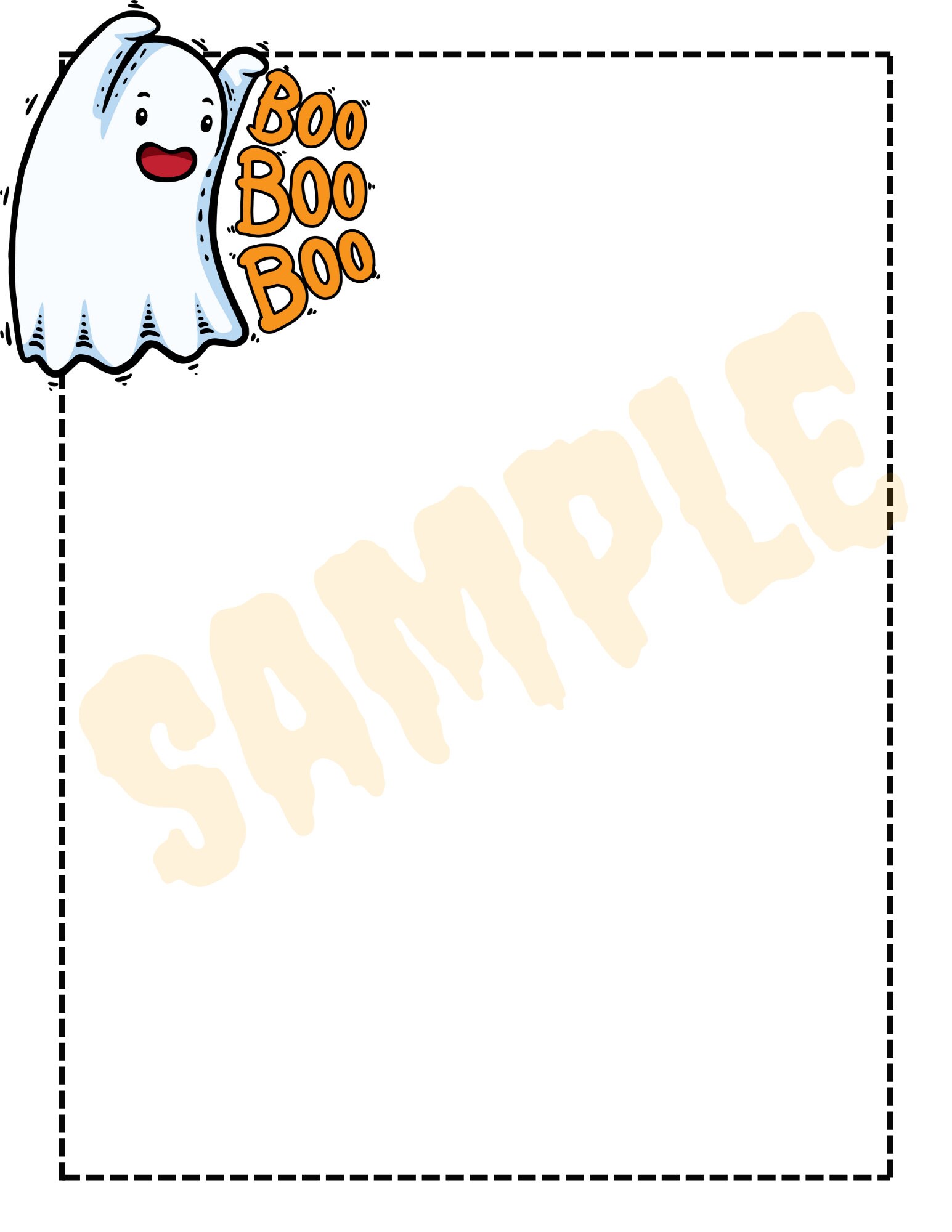 Kawaii Halloween Ghost Stationery Set-6 Printable Letterheads-cute Junk ...