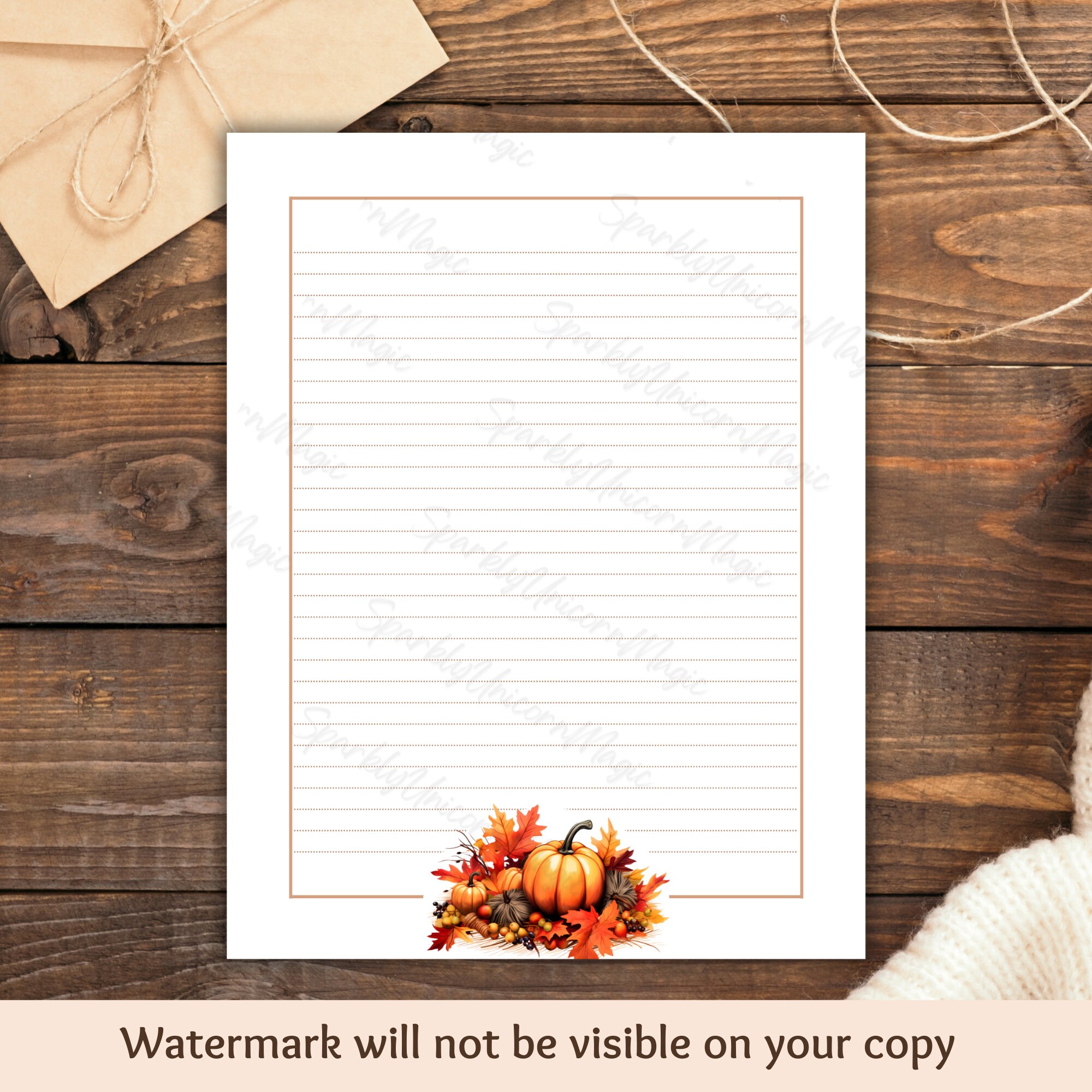 Autumn Stationary Printable Stationery Fall Letter Writing Stationery ...