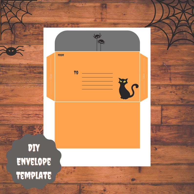 Halloween Cat Stationery, Kitty Letter Paper, Cute Digital Halloween ...