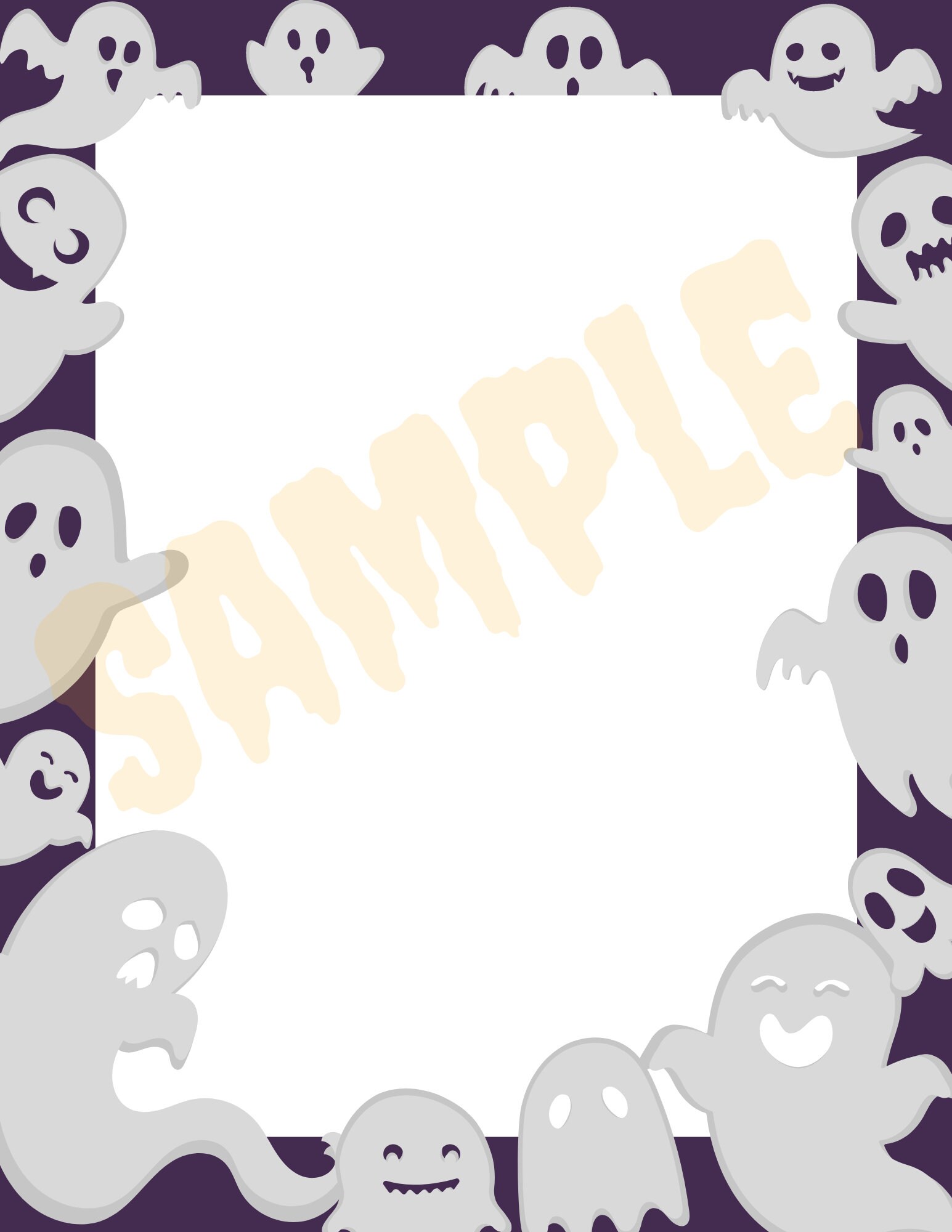 Printable Halloween Stationery, Funny Ghost Stationary, Gothic Digital ...