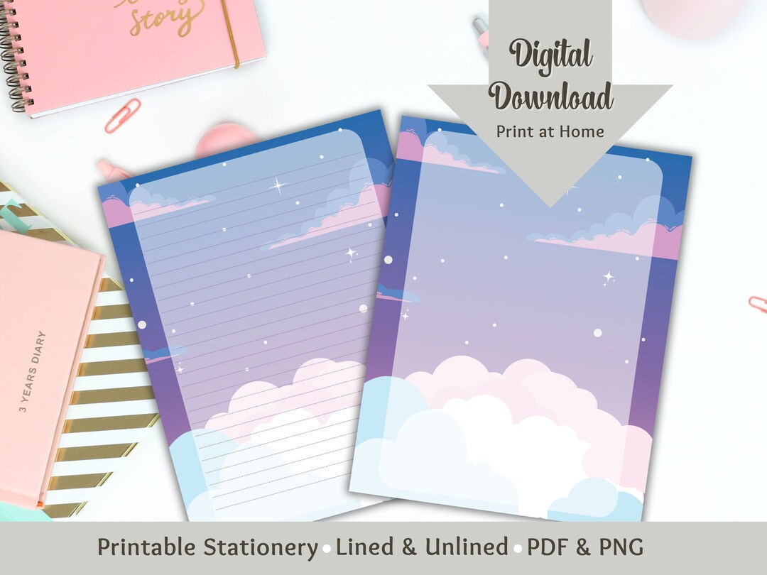 Cute Stationery Set Printable Journal Papers Printable Stationary ...