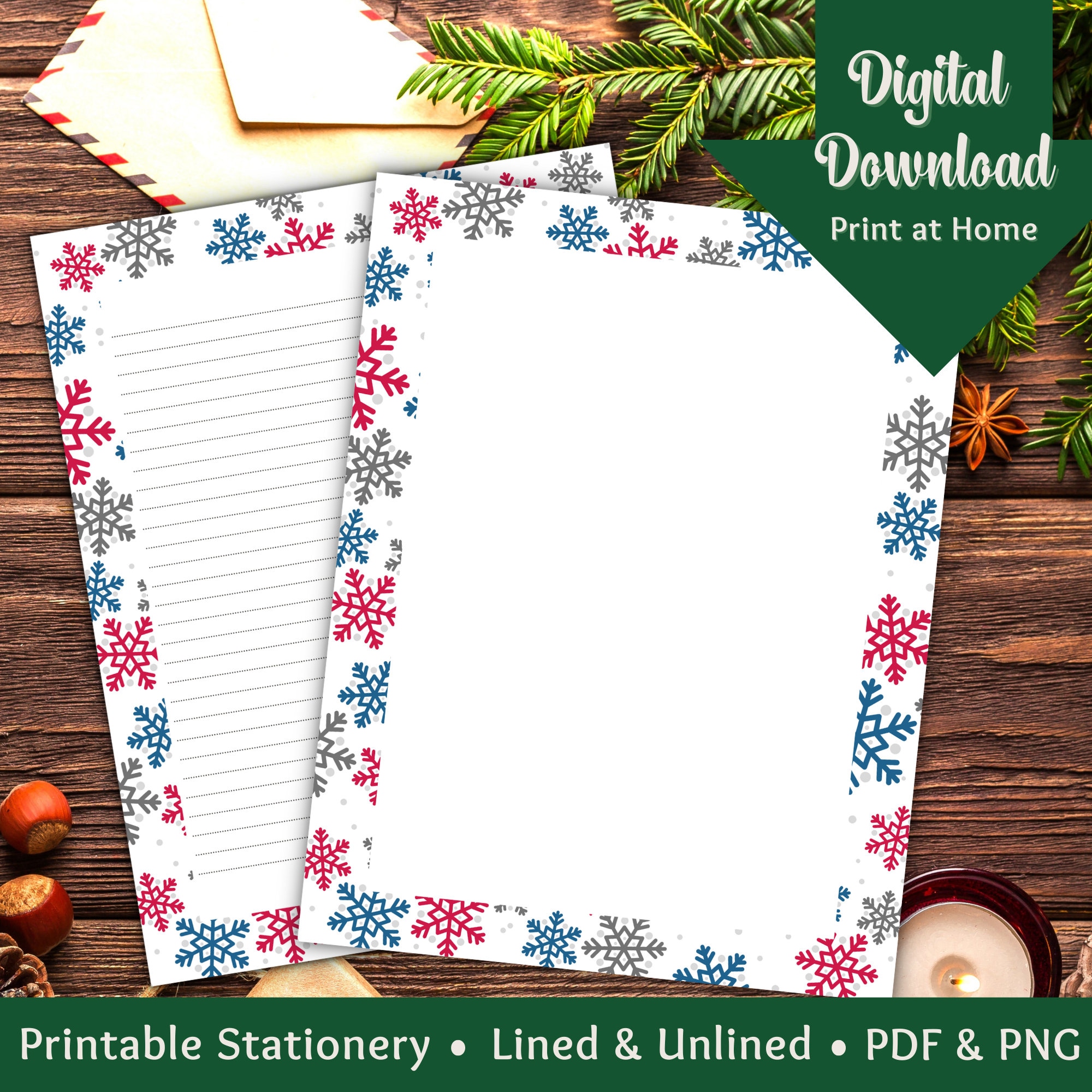 Lined Christmas Stationary