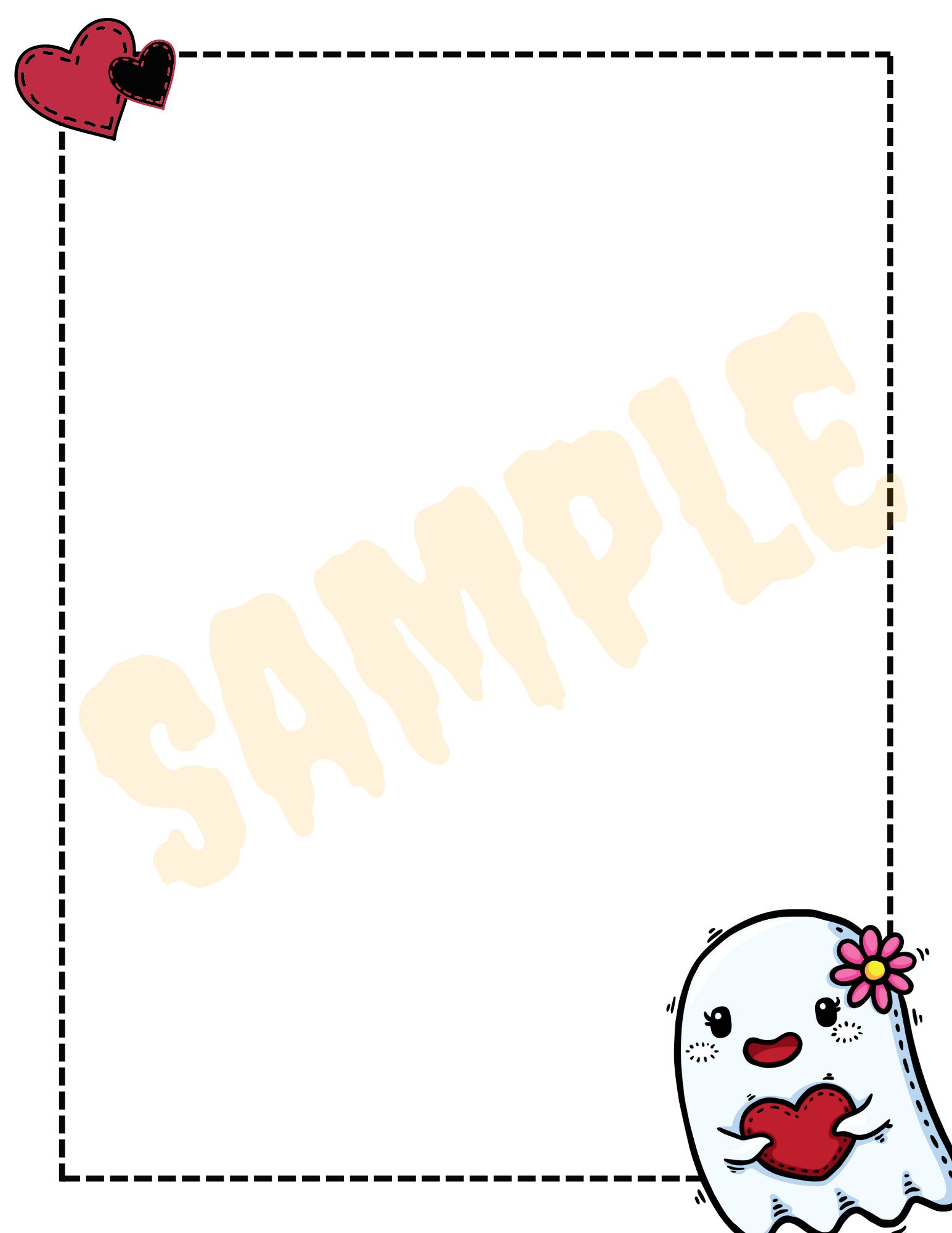 Kawaii Halloween Ghost Stationery Set-6 Printable Letterheads-cute Junk ...