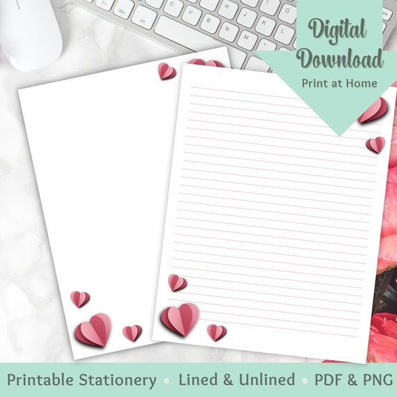 Valentine Lined Stationary Free Valentine Stationery And Writing Paper