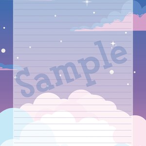 Night Sky Stationery - Cute Stationery Set - Printable Letter Writing ...