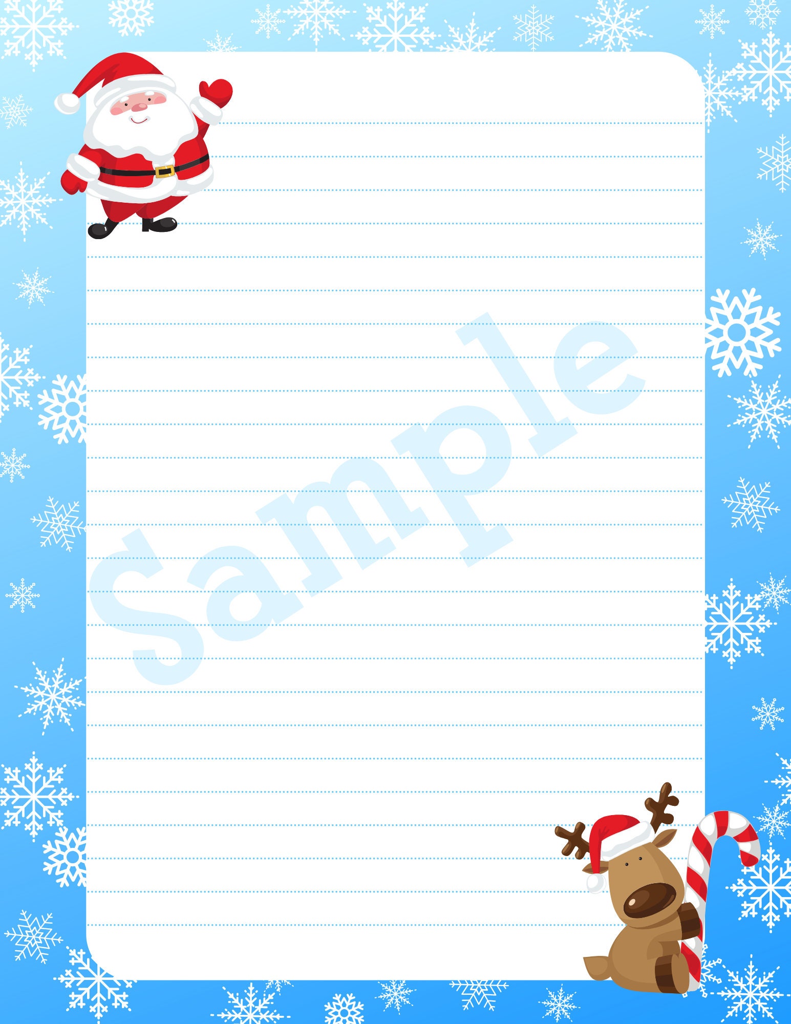 Printable Letter to Santa Stationery, Christmas Writing Paper, Journal ...