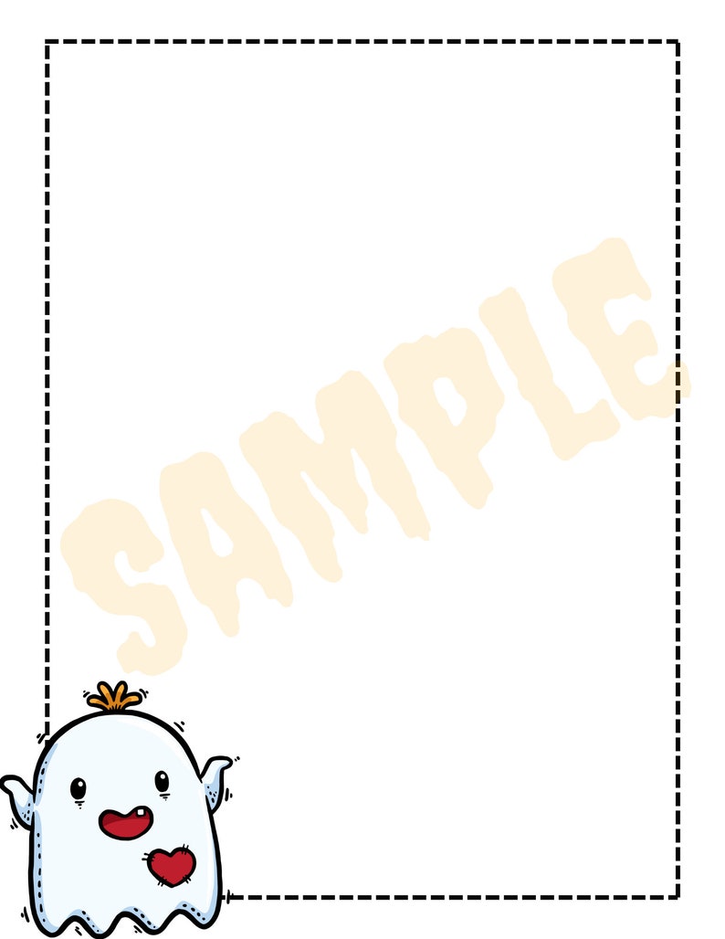 Kawaii Halloween Ghost Stationery Set-6 Printable Letterheads-cute Junk ...