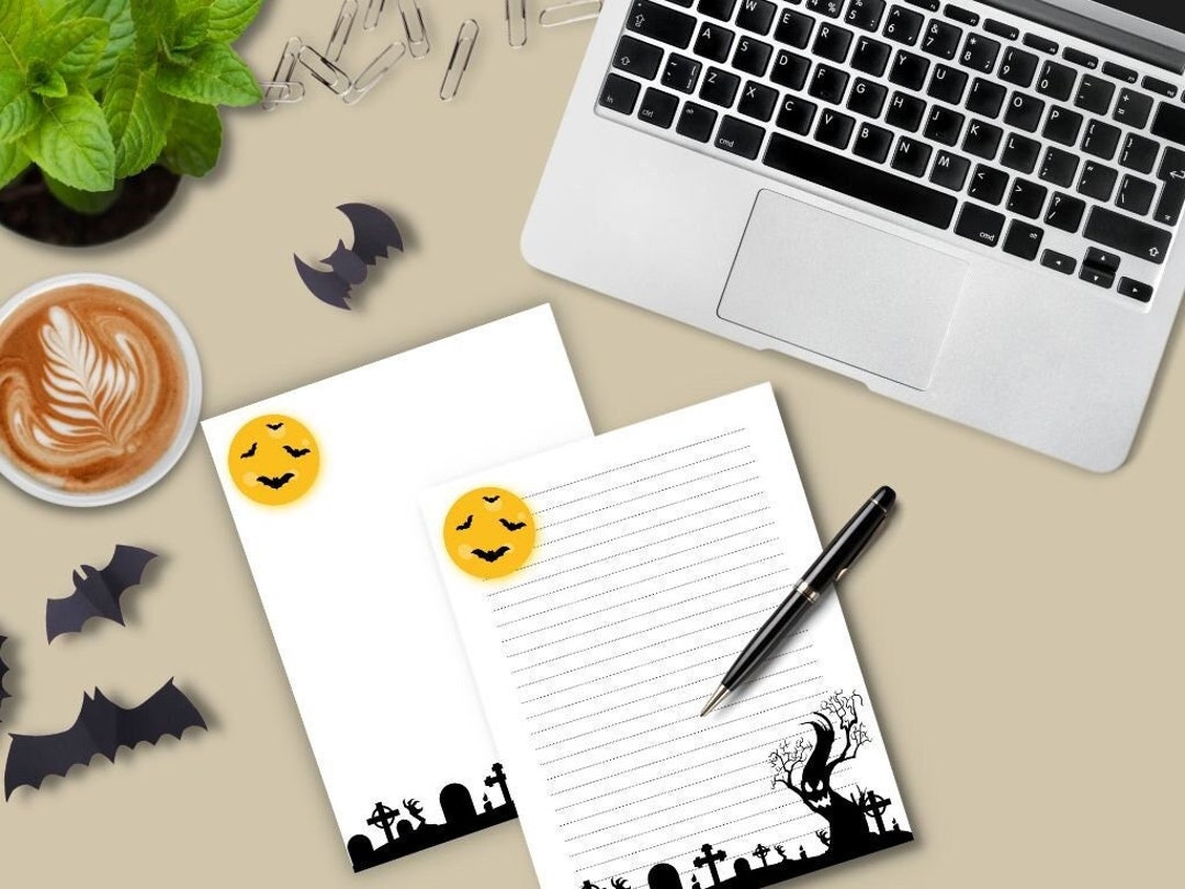 Cute Halloween Stationery Set, Printable Fall Letter Writing Paper ...