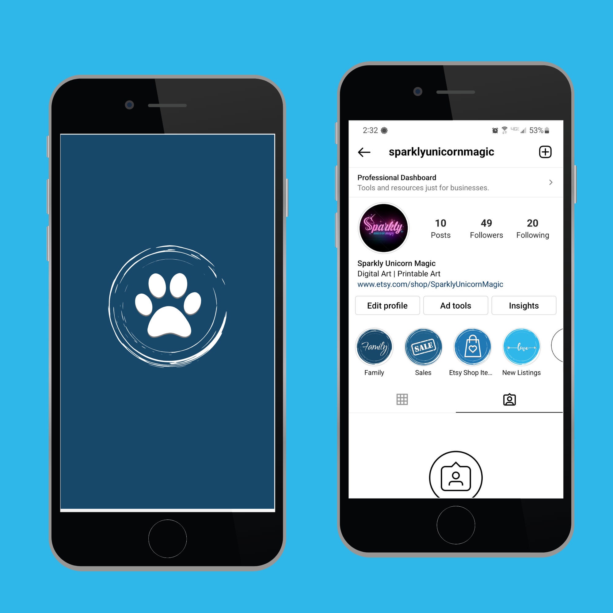 400 Blue Instagram Story Highlight Covers, IG Story Icons Bundle ...