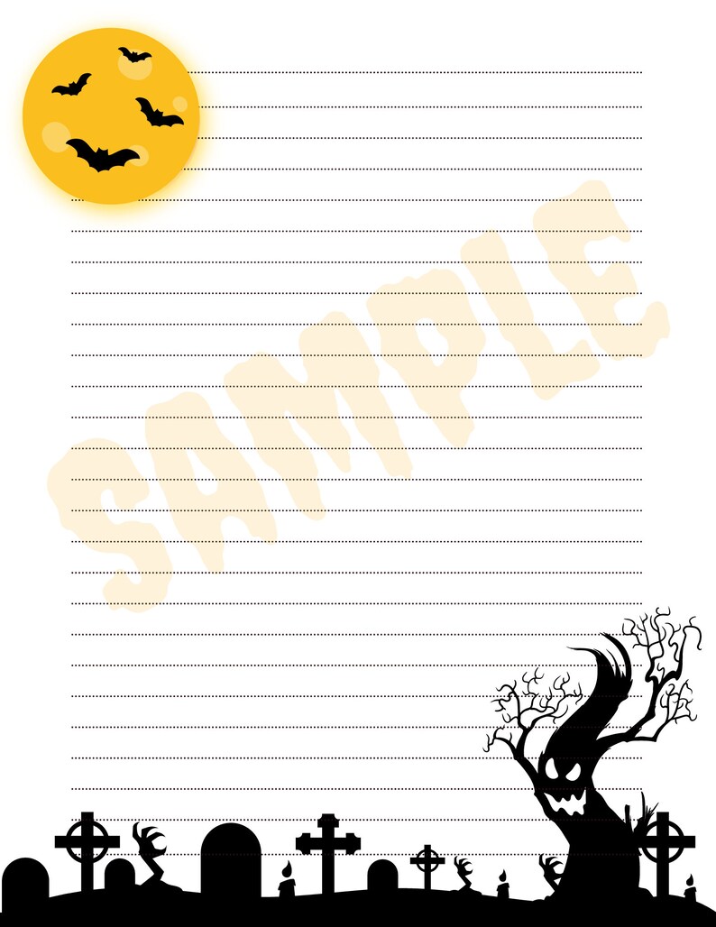 Cute Halloween Stationery Set, Printable Fall Letter Writing Paper ...