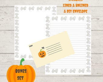 Printable Stationery Halloween Set 6letter Writing Holidays - Etsy