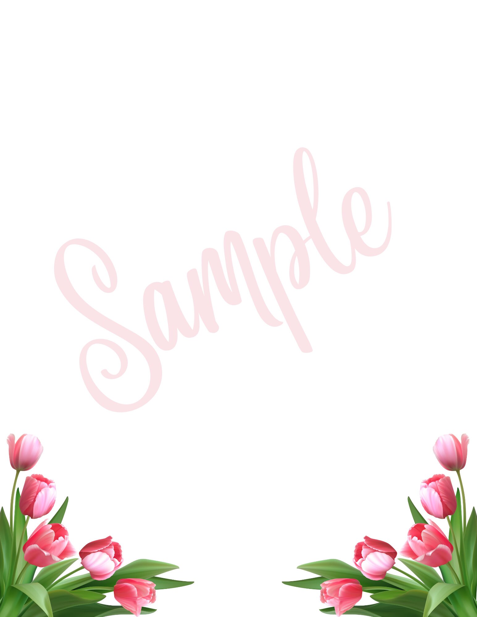 Pink Tulip Stationery Printable Spring Paper Floral Writing Paper Lined ...