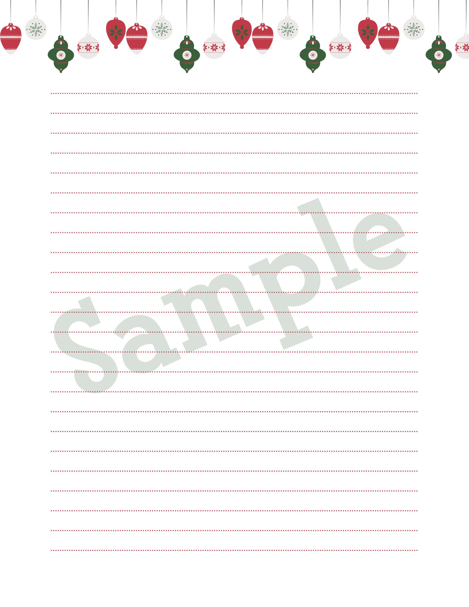 Printable Christmas Stationery, Festive Winter Paper, Holiday Letter ...