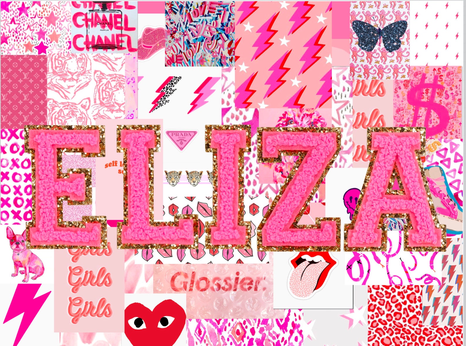 Custom Collage {preppy Pink} - Etsy