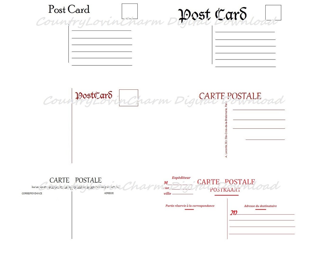 Vintage Style Postcards Digital Download Printable - Etsy