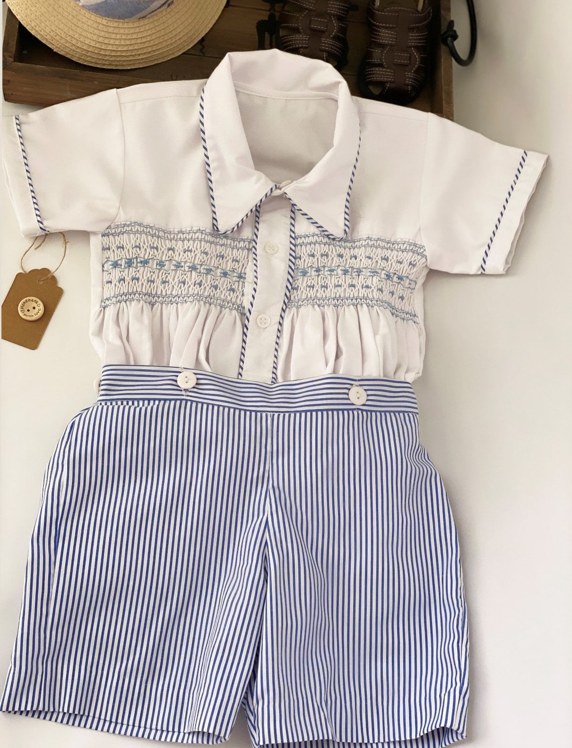 Boys Smocked Outfit. Formal Smocked - Etsy