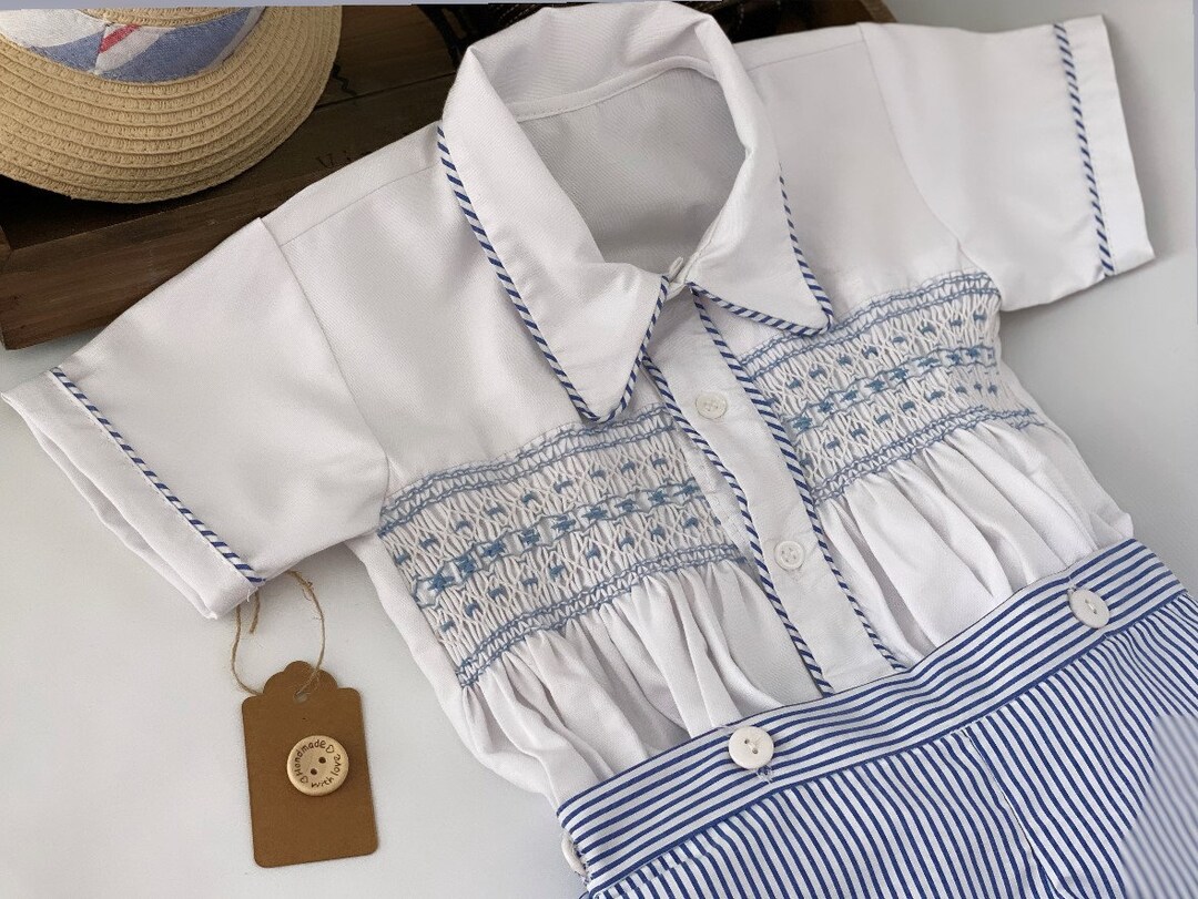 Boys Smocked Outfit. Formal Smocked - Etsy