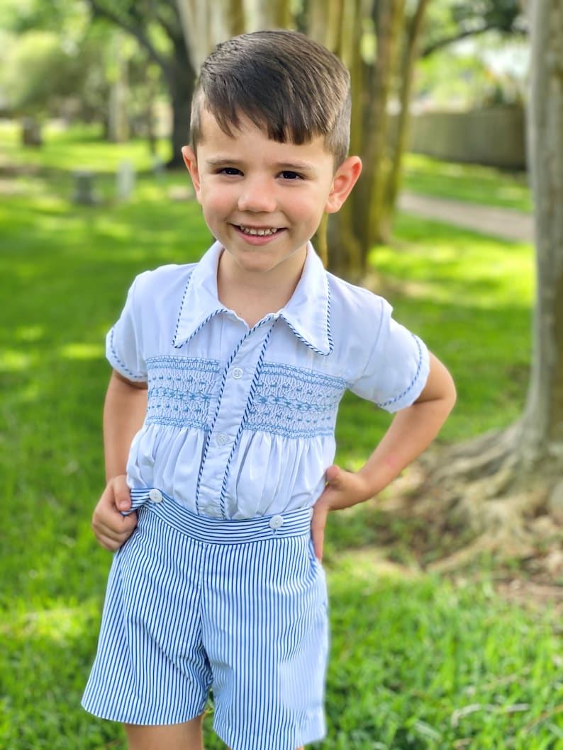 Boys Smocked Outfit. Formal Smocked - Etsy
