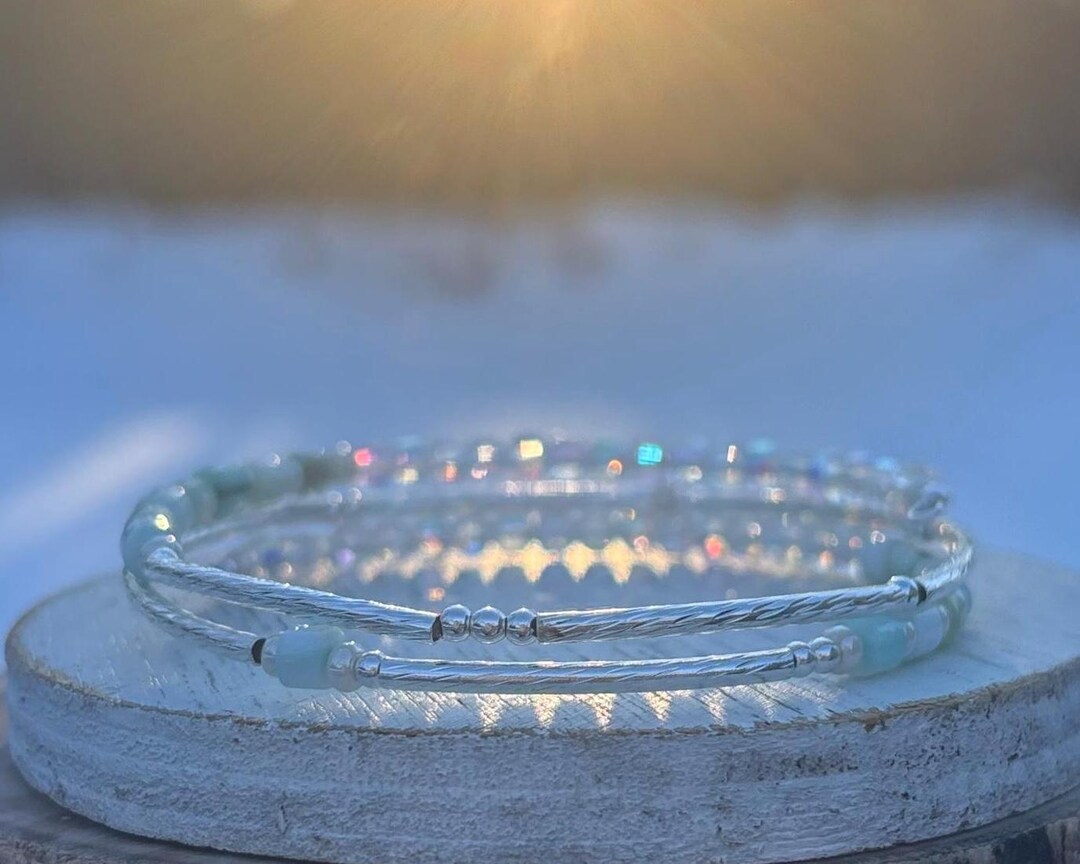 Beaded #fcancer Wrap Bracelet With Shell, Ab Crystal, Silver Tube Beads ...