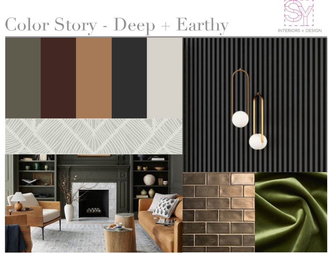 Color Scheme - Interior Design Color Story Mood Board - Etsy