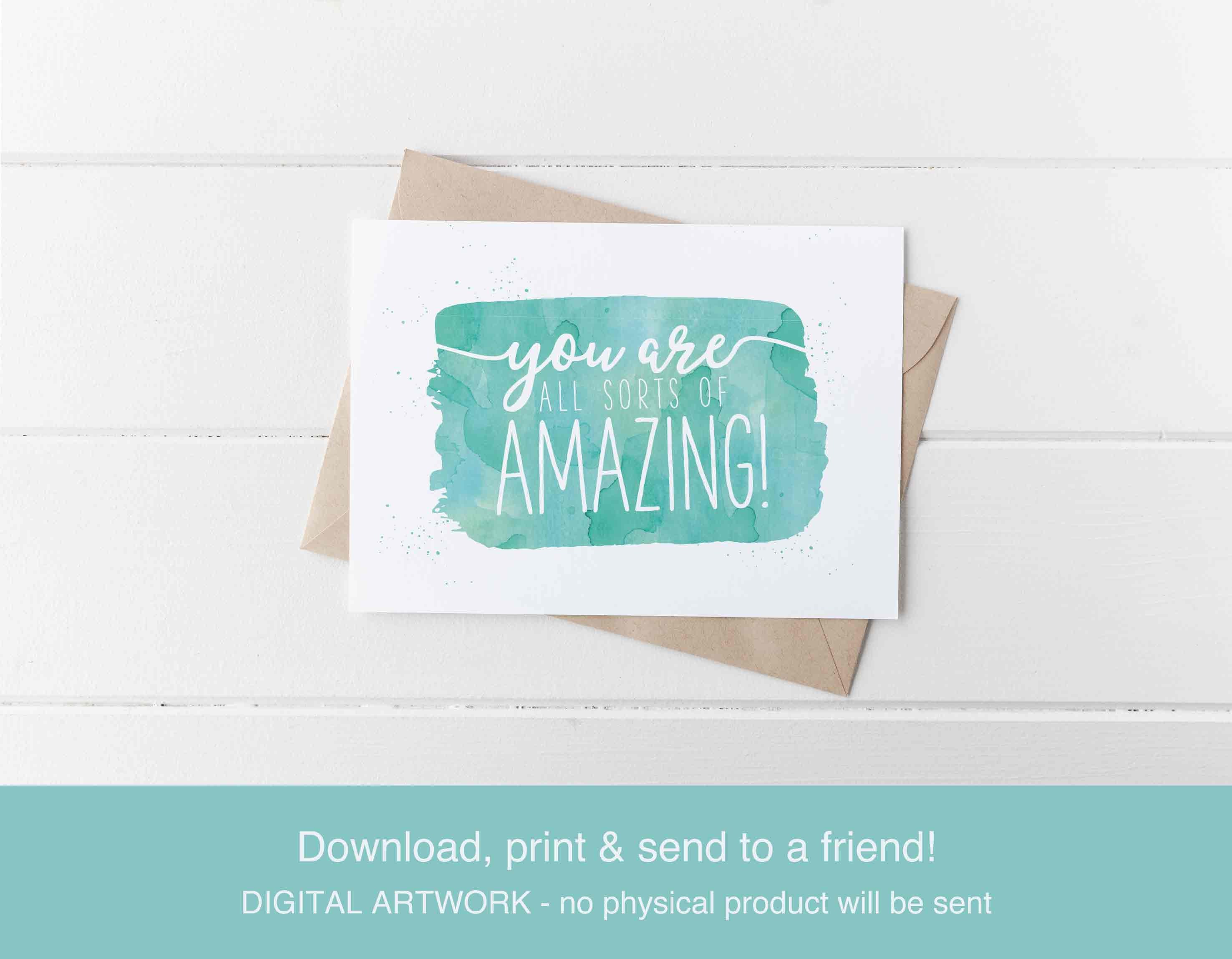 You Are Amazing | Printable Wall Art | Kindness Cards | Printable ...