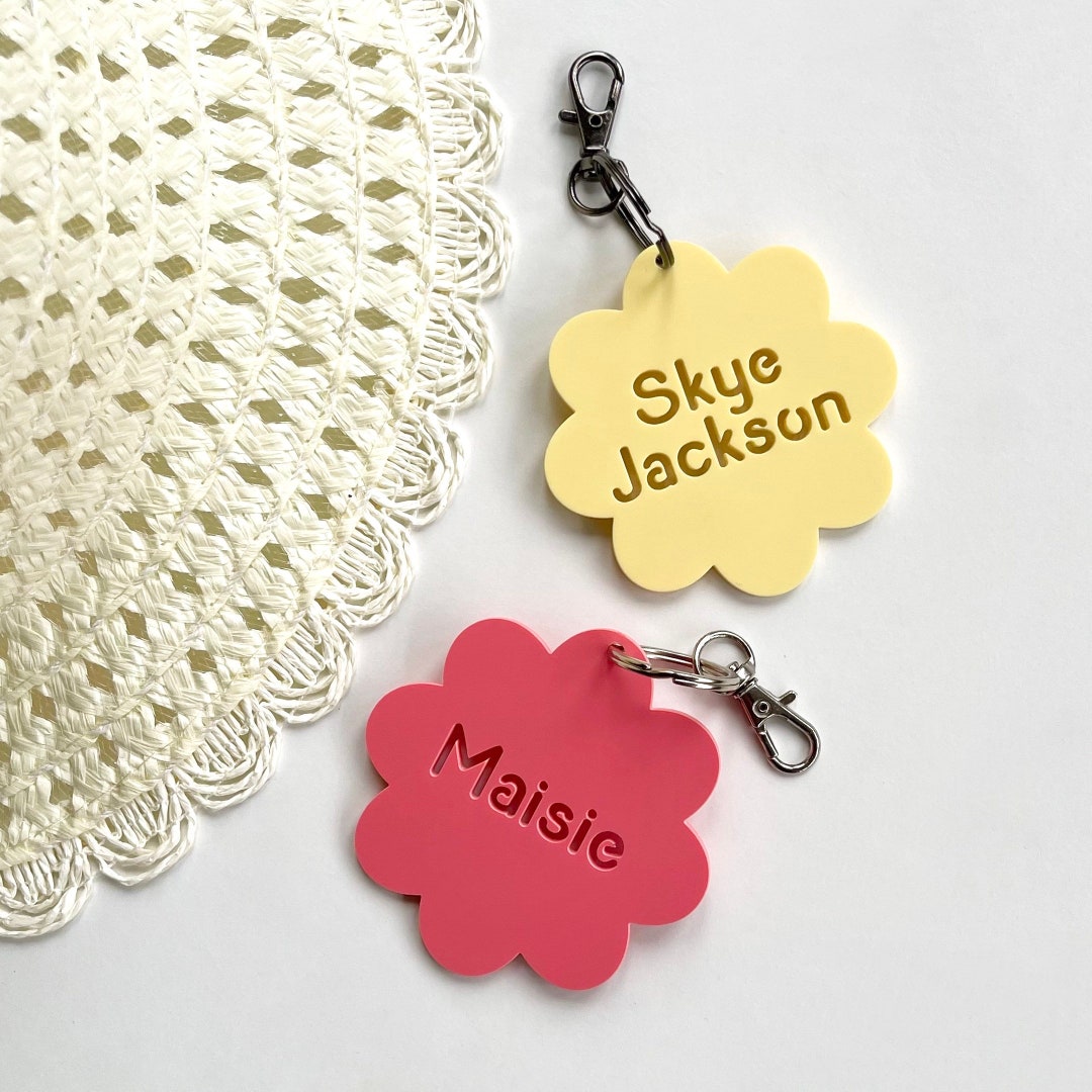 Kids Name Tag, Kids Bag Tag, School Bag Tag, Personalised Key Ring ...