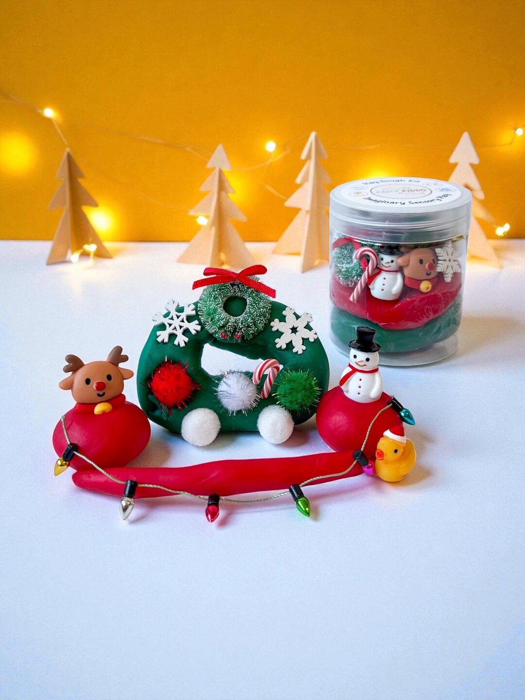 Play Dough Christmas Kits, Christmas Play Dough Jar, Kids Party Favours ...