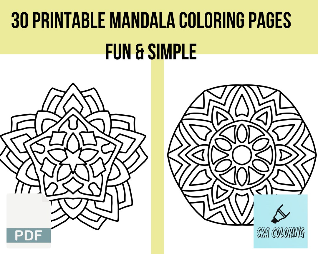 30-page Printable Mandala Coloring Book for Adults - Mindfulness ...