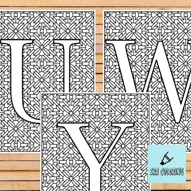 Geometric Alphabet Coloring Pages: Printable Letter Book (PDF) - Etsy