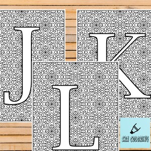 Geometric Alphabet Coloring Pages: Printable Letter Coloring Book (PDF ...