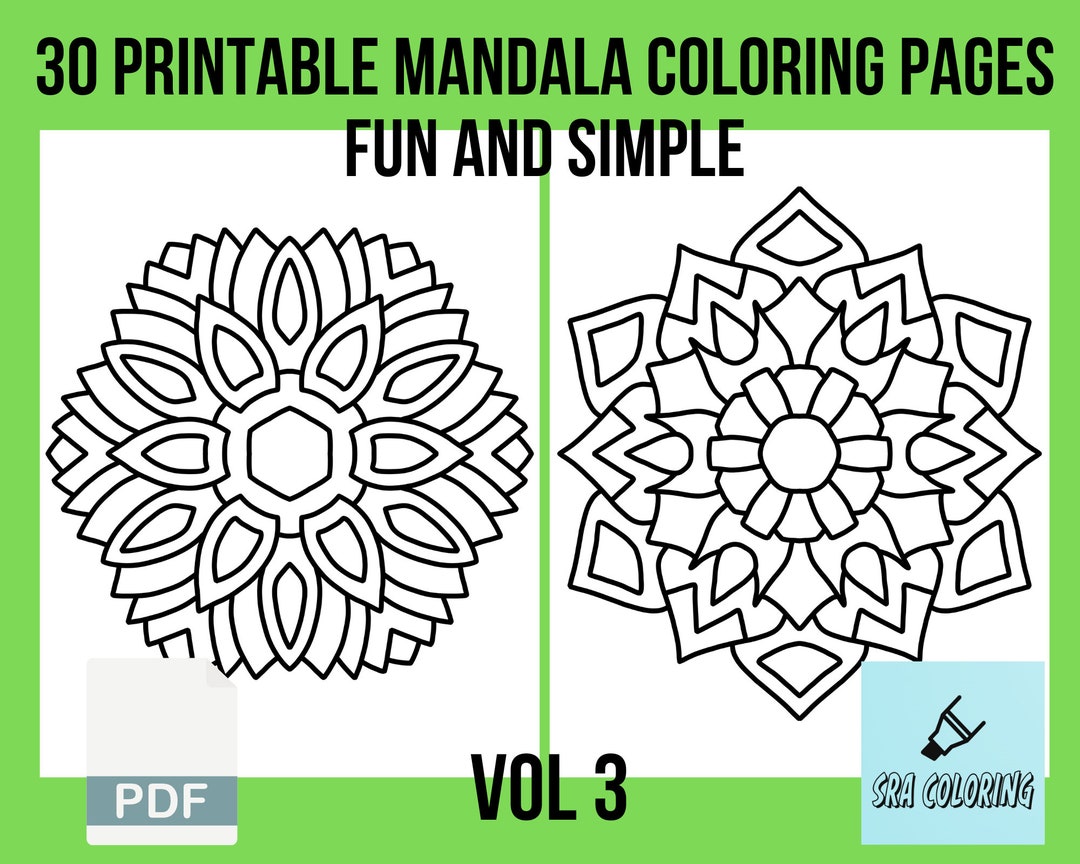 30-page Printable Mandala Coloring Book for Adults - Mindfulness ...