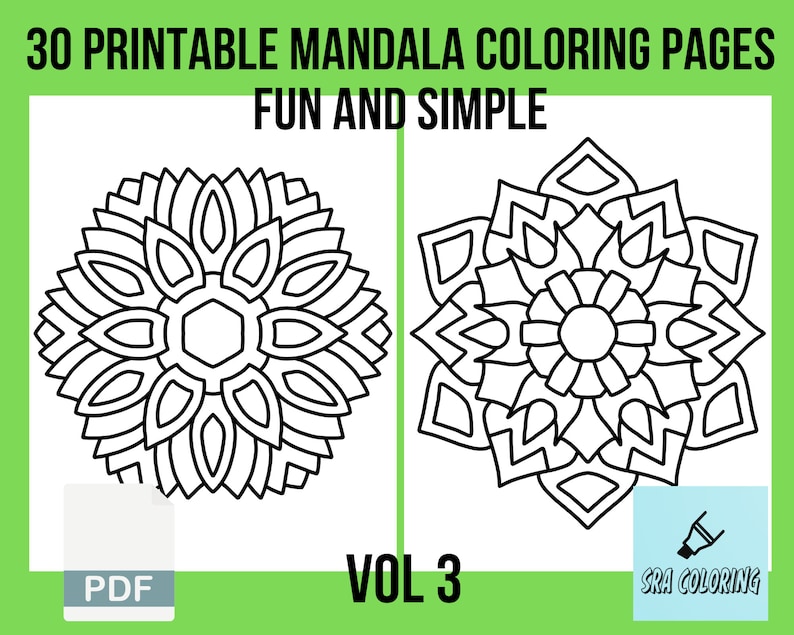 30-page Printable Mandala Coloring Book for Adults - Mindfulness ...