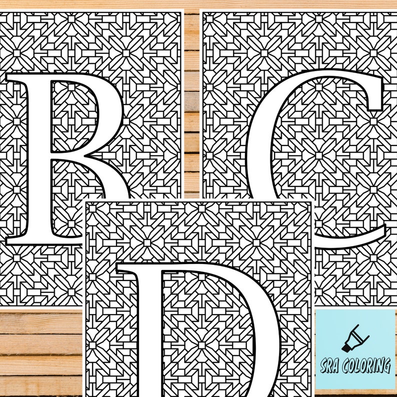 Geometric Alphabet Coloring Pages: Printable Letter Book (PDF) - Etsy