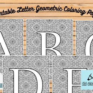 Geometric Alphabet Coloring Pages: Printable Letter Coloring Book (PDF ...