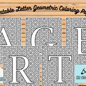 Geometric Alphabet Coloring Pages. Letters Printable Coloring Book ...