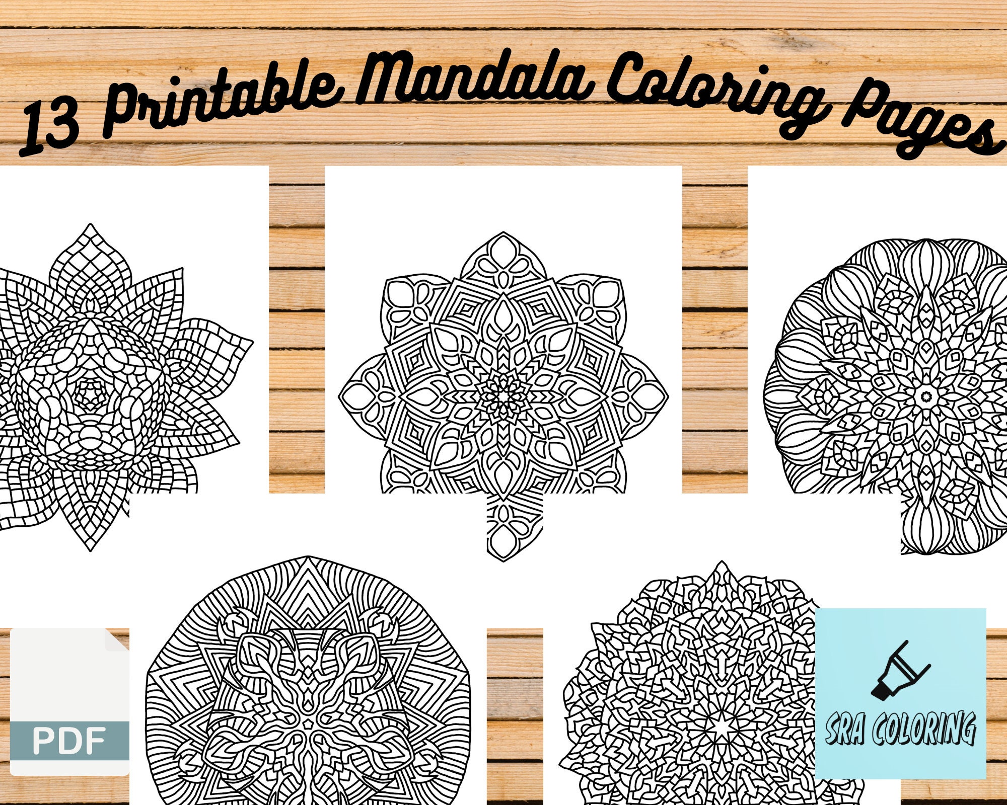 13 Mandala Coloring Pages for Adults: Printable Designs (PDF) - Etsy