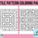 Tile Pattern Coloring Book, Geometric Pattern Coloring, Adult Coloring ...
