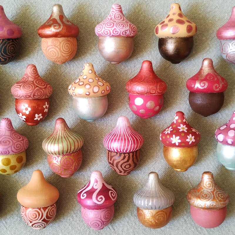 Small Acorn Figurines - Etsy UK