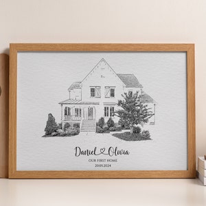 Custom House Sketch, Personalized Housewarming Gift, Moving Away Gift ...